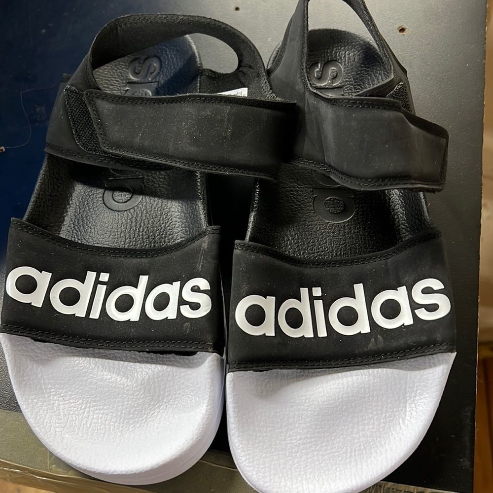 Adidas Adilette Sandal Black White Men Unisex Slip On… - Gem